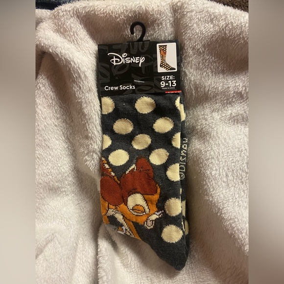 Disney | Underwear & Socks | Disney Bambi Crew Socks Black White And ...